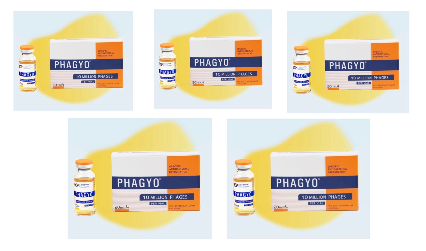 Phagyo Bacteriophage Treatment Course - 5 Boxes | Multi-Bacterial ...